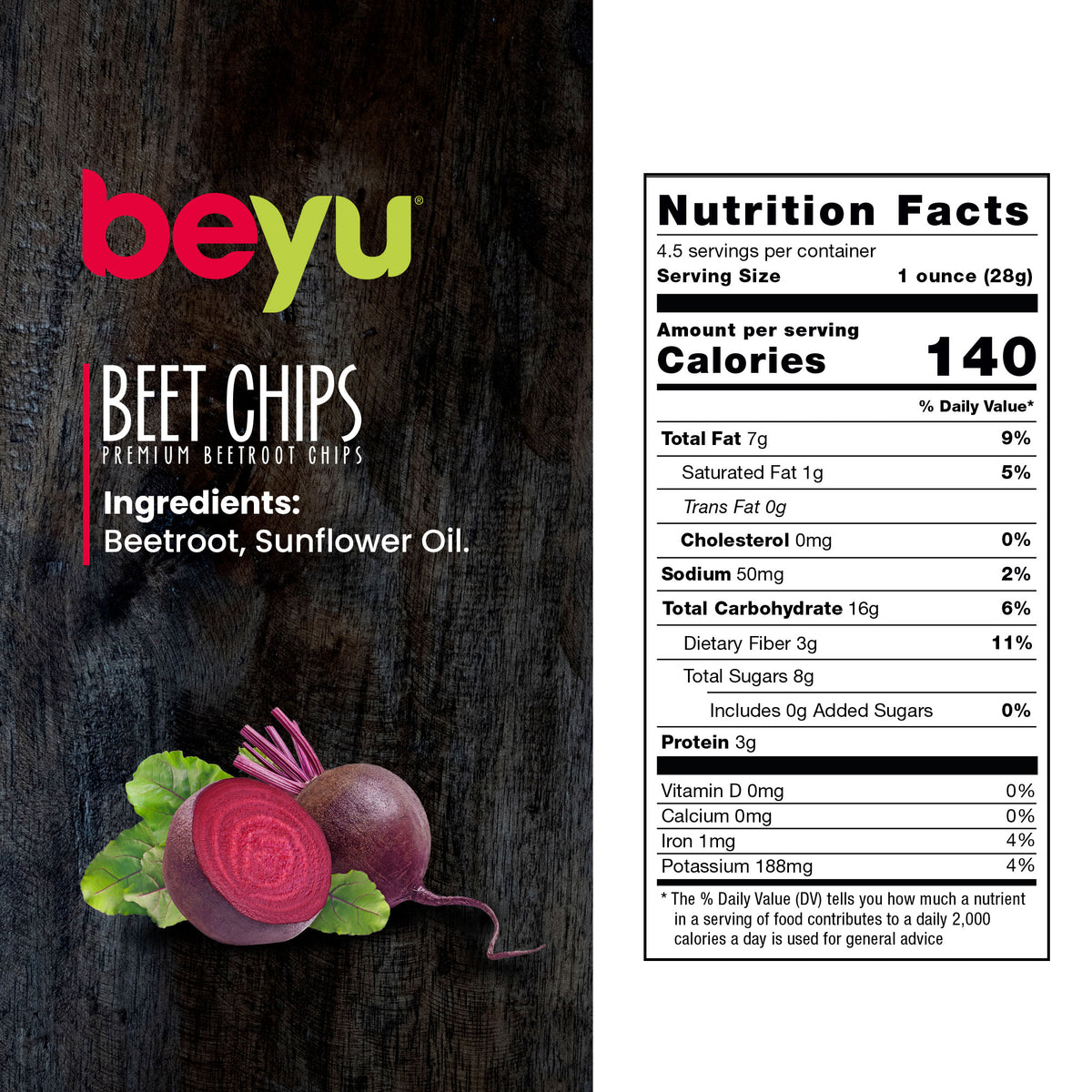 Beyu Authentic & Healthy Beetroot Chips Snack | 4.5 Ounce (Pack of 6 ...